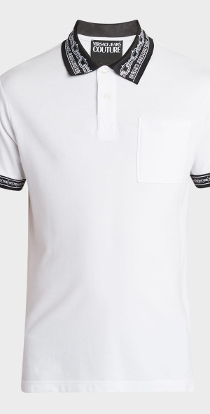 Versace Jeans Couture - Men's Polo Shirt with Chain Trim