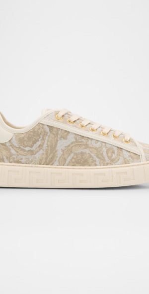 Versace - La Greca Embroidered Low-Top Sneakers