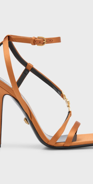 Versace - Medusa Satin Ankle-Strap Sandals