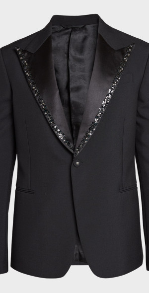 Versace - Men's Beaded Peak-Lapel Tuxedo Jacket