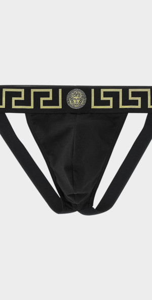 Versace - Men's Greek Key Organic Cotton Stretch Jock Strap
