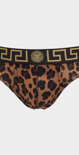Versace - Men's Leopard-Print Low Rise Briefs