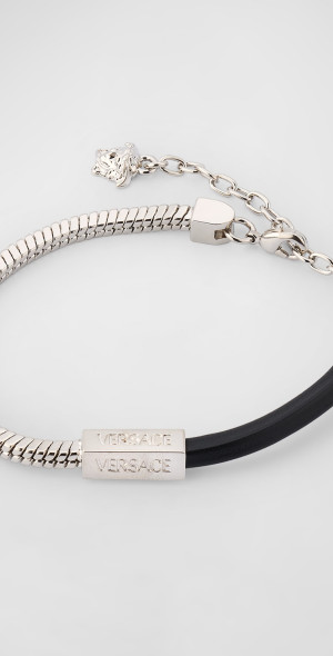 Versace - Men's Metal and Leather Bracelet