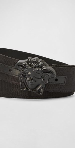 Versace - Men's Tonal Medusa/Greek Key Web Belt