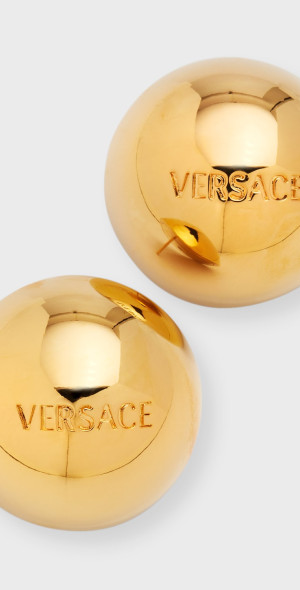 Versace - Round Logo Stud Earrings
