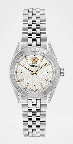 Versace - V-Code 36mm Stainless Steel Bracelet Watch