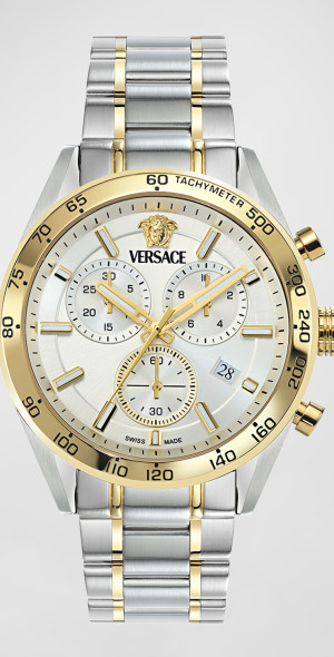 Versace - V-Code 41mm Two-Tone Chronograph Watch