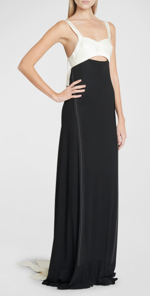 Victoria Beckham - Cutout Train-Hem Bra Maxi Dress