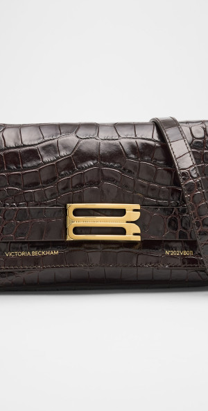 Victoria Beckham - Mini Buckle Croc-Embossed Leather Crossbody Bag