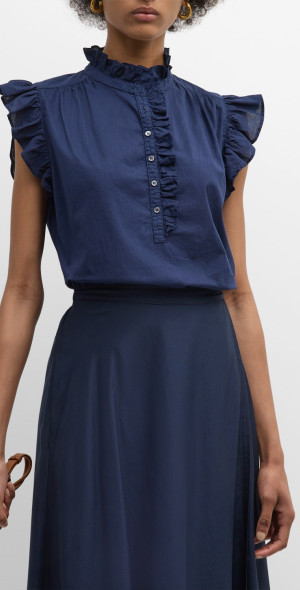 Xirena - Brenna Ruffle-Trim Flutter-Sleeve Top