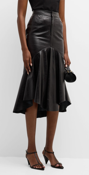 ZEYNEP ARCAY - Leather Mermaid Midi Skirt