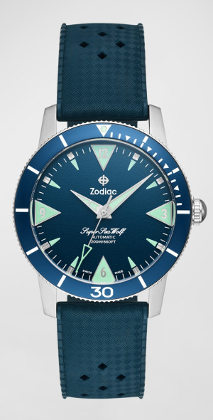 ZODIAC - Men's Super Sea Wolf Rubber Strap Automatic Watch, 39mm