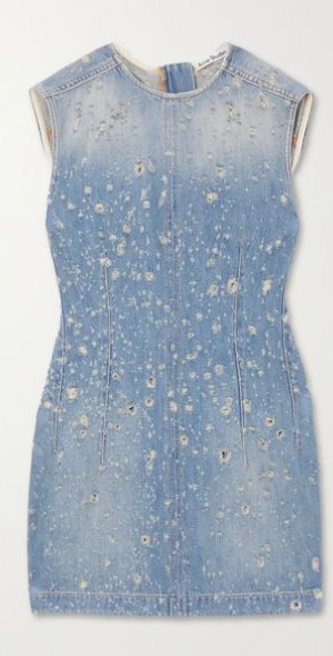ACNE STUDIOS - Distressed denim mini dress