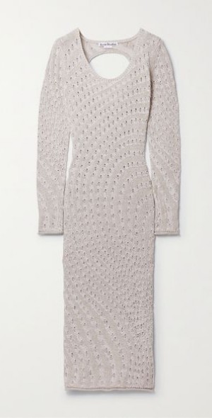 ACNE STUDIOS - Keleste open-back crocheted stretch cotton-blend midi dress