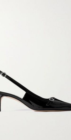 AEYDE - Saba buckled patent-leather slingback pumps