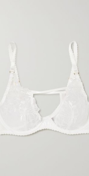 AGENT PROVOCATEUR - Ozella cutout PVC-trimmed embroidered tulle ...