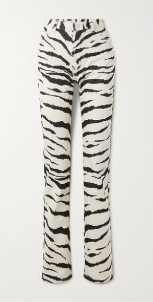 ALAÏA - Archetypes zebra-print high-rise straight-leg jeans