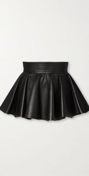ALAÏA - Ruffled leather waist belt