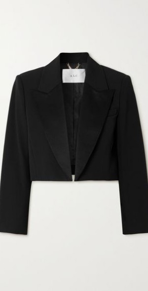 A.L.C. - Anderson cropped satin-trimmed twill blazer