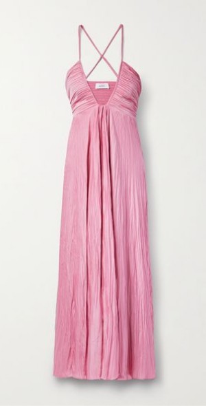 A.L.C. - Angelina plissé-satin maxi dress