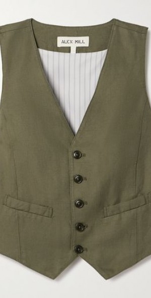 ALEX MILL - Kam linen, TENCEL™ Lyocell and cotton-blend twill vest