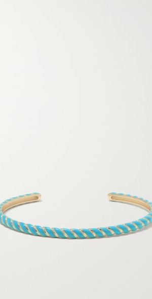 ALISON LOU - Streamer 14-karat gold and enamel cuff