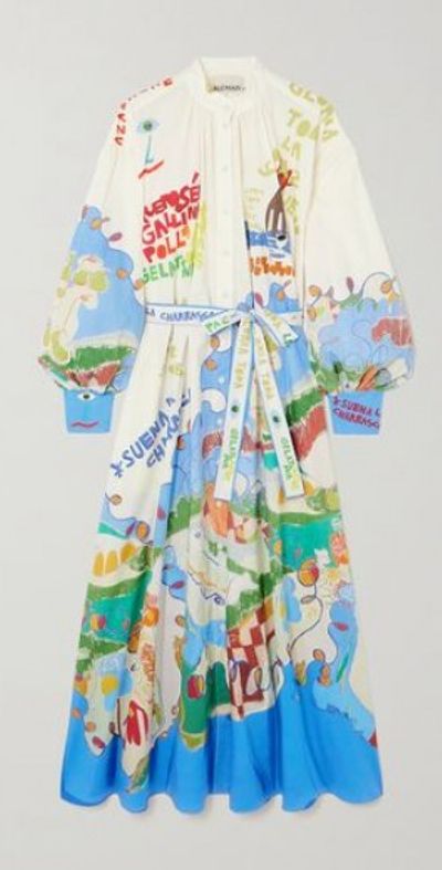 ALÉMAIS - + Nadia Hernández belted printed organic cotton shirt dress
