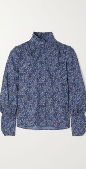 ANNA MASON - Deneuve ruffled floral-print cotton blouse