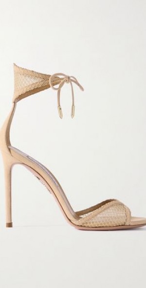 AQUAZZURA - Wicked 105 suede and mesh sandals