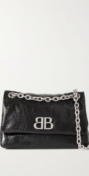 BALENCIAGA - Monaco Mini textured-leather shoulder bag