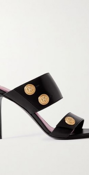 BALMAIN - Eva button-embellished leather sandals