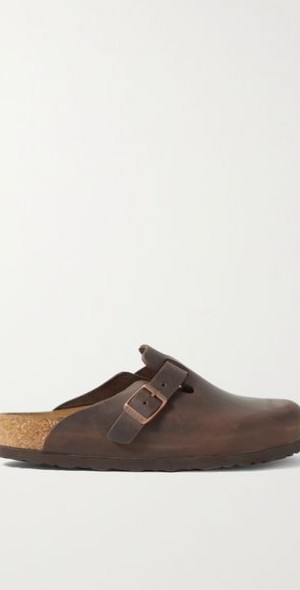 BIRKENSTOCK - Boston leather slippers