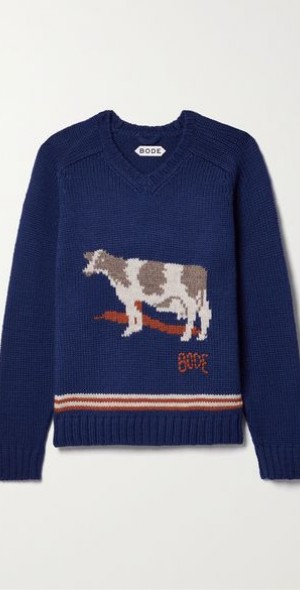 BODE - Intarsia wool sweater