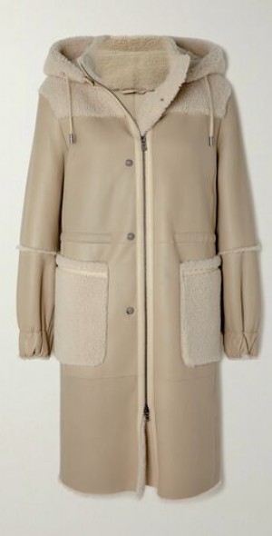 BOGNER - Claire-L hooded paneled shearling coat