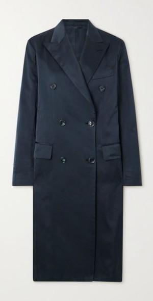 BRIONI - Double-breasted silk-satin coat