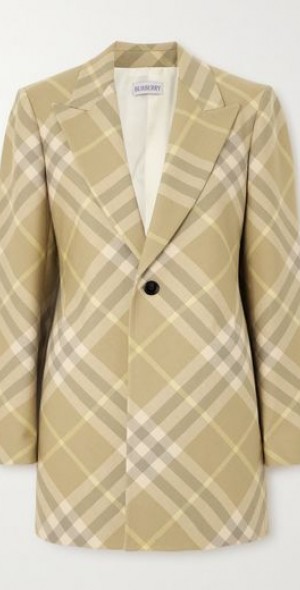 BURBERRY - Checked wool blazer