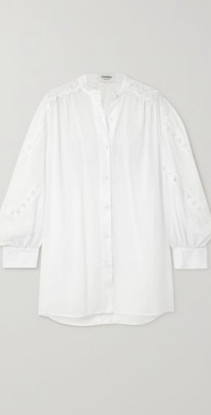 CHARO RUIZ - Marian lace-trimmed cotton-voile blouse