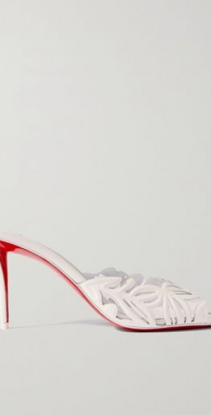CHRISTIAN LOUBOUTIN - Apostropha Petunia 80 patent-leather and PVC mules