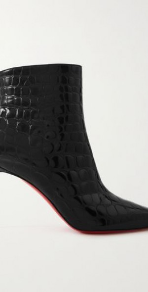 CHRISTIAN LOUBOUTIN - So Kate croc-effect patent-leather boots