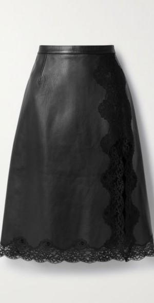 CHRISTOPHER KANE - Mrs Robinson lace-trimmed leather skirt