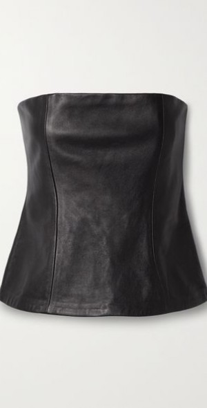 CO - Strapless leather bustier top