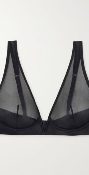 COMMANDO - Chic mesh plunge underwired soft-cup bra
