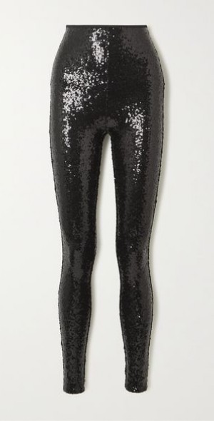 COMMANDO - Sequined stretch-jersey leggings