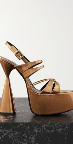 D'ACCORI - Belle metallic leather platform sandals