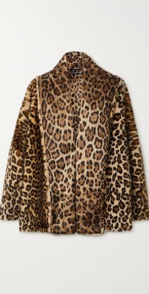 DOLCE & GABBANA - Oversized leopard-print faux fur coat