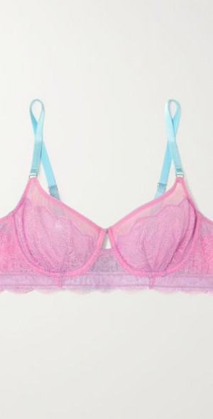 DORA LARSEN - Alice recycled-lace and tulle underwired bra
