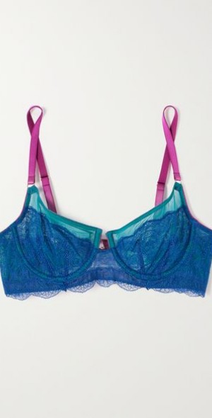 DORA LARSEN - Rae stretch recycled-lace and tulle underwired bra