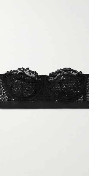 ELSE - Petunia stretch-mesh and corded lace underwired strapless ...