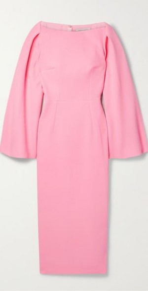 EMILIA WICKSTEAD - Switzy cape-effect crepe midi dress