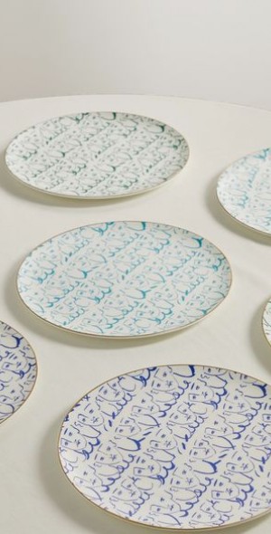 EMPORIO SIRENUSE - + Luke Edward Hall set of six bone china dinner plates